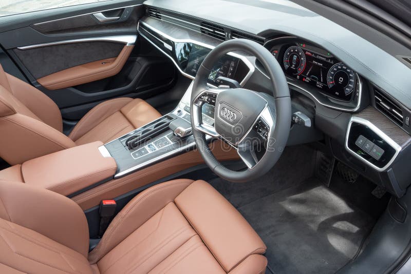 Audi A6 55 TFSI 2018 Interior Editorial Photography - Image of machine ...