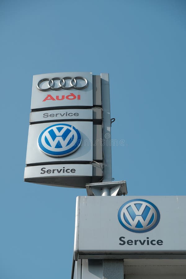 Audi and Volkswagen Service Logo Editorial Photo - Image of auto ...