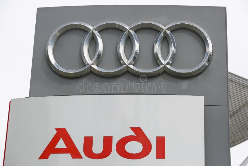 Audi Zeichen redaktionelles foto. Bild von signage, baumuster - 99257261