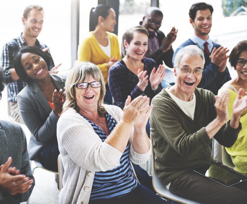 Audience Applaud Clapping Happiness Appreciation Training Concept Stock ...