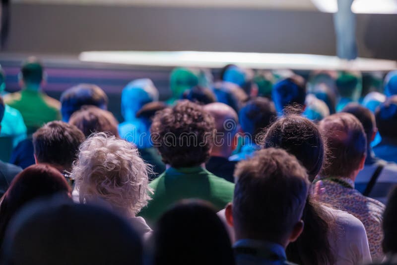 Audience Attending a Conference or Seminar in a Large Hall Stock Photo ...
