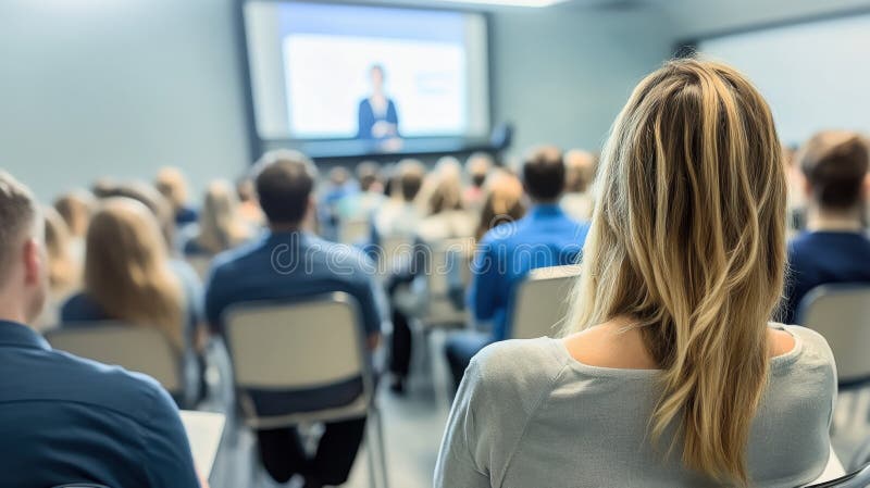Audience Attending a Seminar in a Modern Conference Room Setting Stock ...
