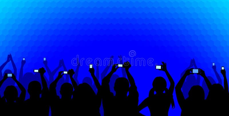 Audience on blue stock vector. Illustration of applause - 15856788