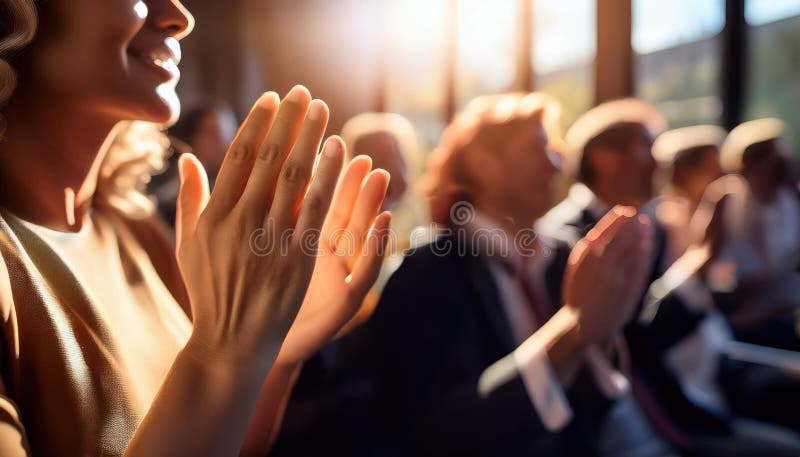 Audience Clapping in a Warmly Lit Room Symbolizing Appreciation and ...