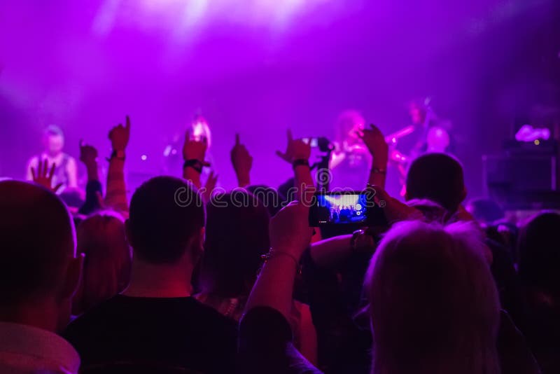 Audience at Concert at Nightclub Stock Image - Image of perform ...
