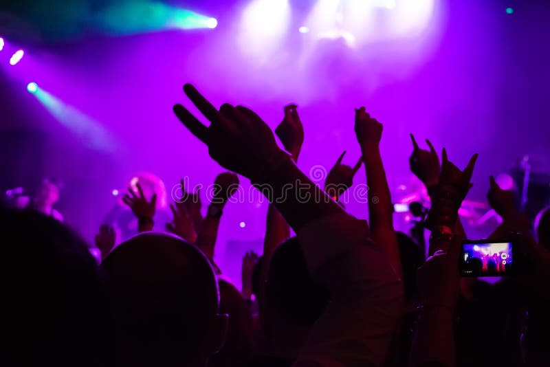 Audience at Concert at Nightclub Stock Photo - Image of perform, bright ...