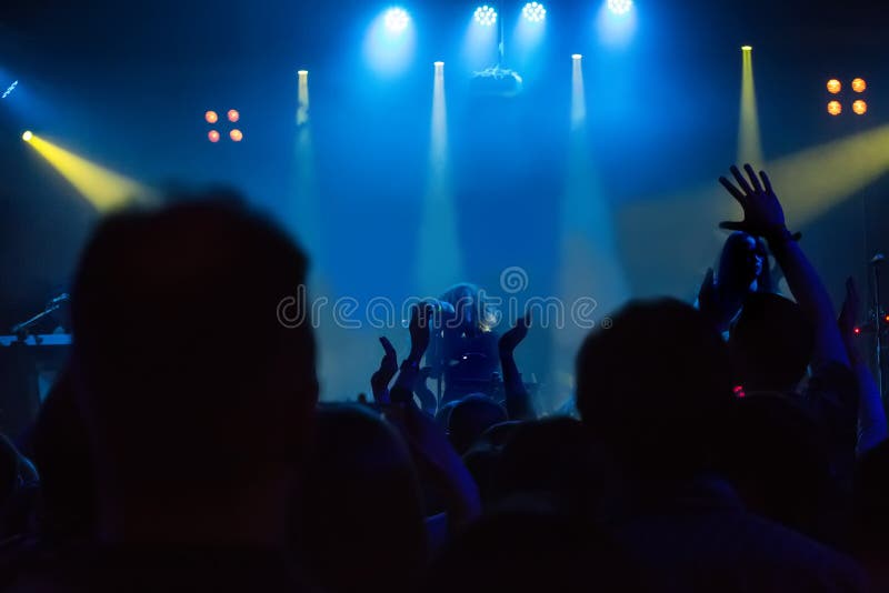 Audience at Concert at Nightclub Stock Image - Image of perform, band ...