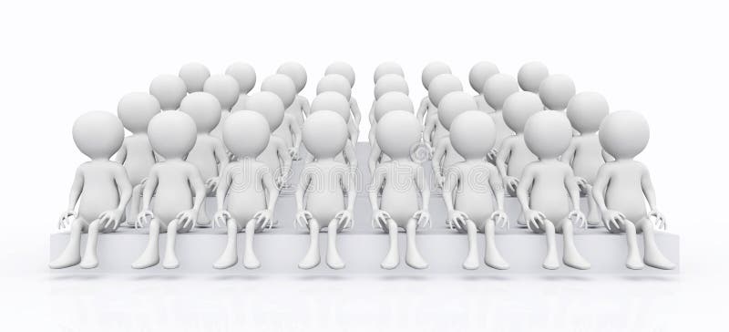 Audience with 3D figures stock illustration. Illustration of speech ...