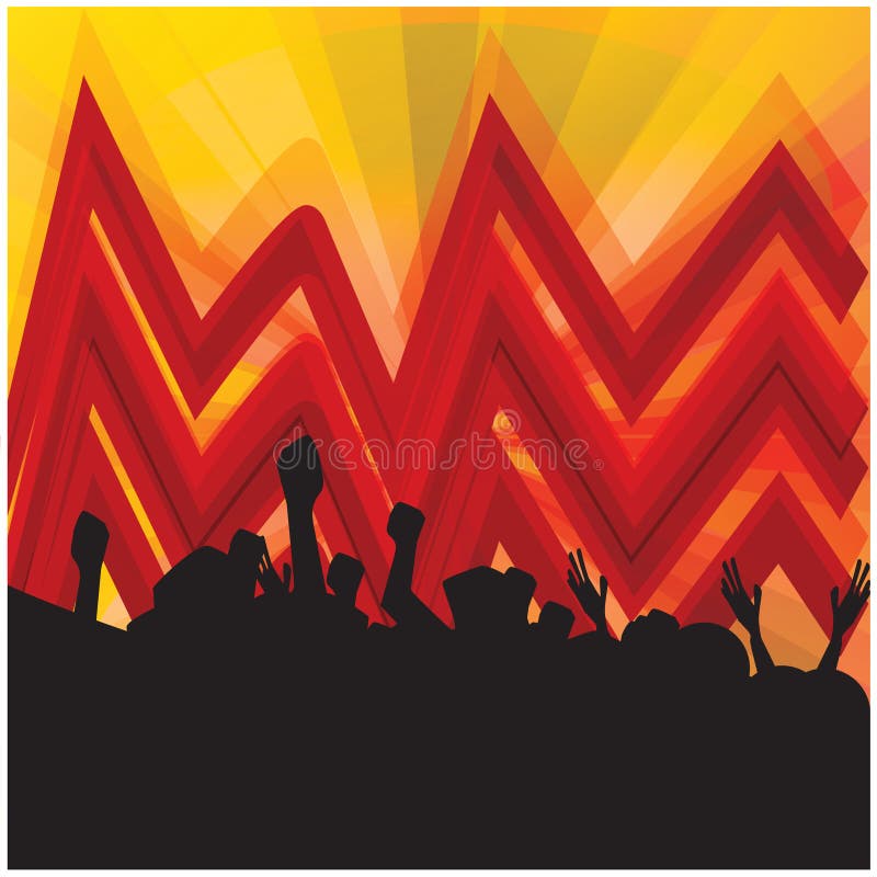 Audience Enjoying Music. Vector Illustration Decorative Design Stock ...
