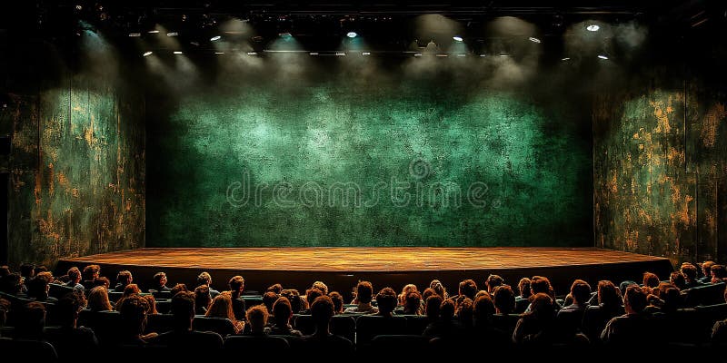 Audience Gathers at a Theater Stage Ready for a Performance in a ...