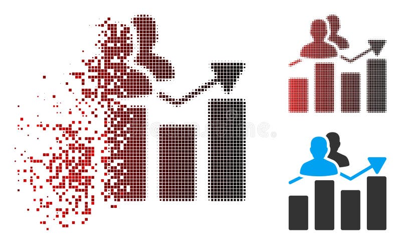 Dissolving Dot Halftone Audience Graph Icon with Face Stock Vector ...
