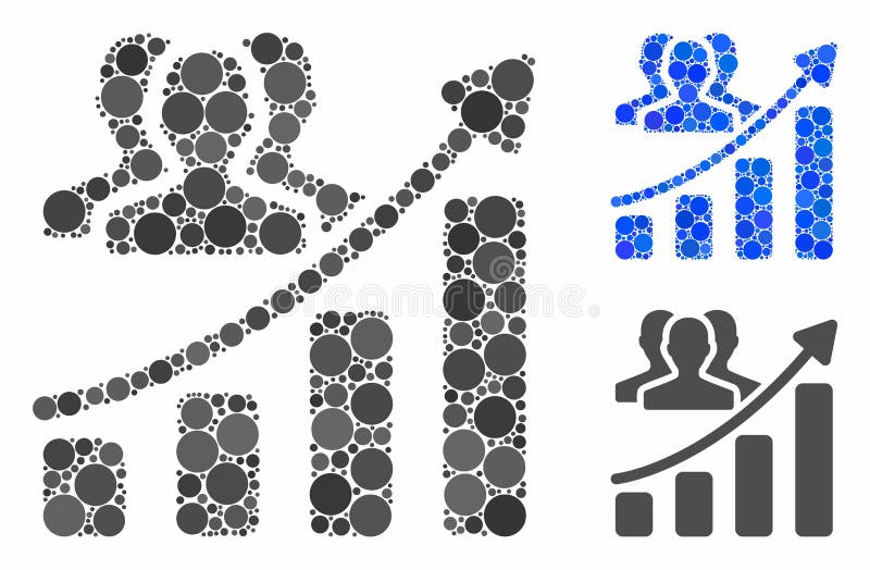 Audience Growth Chart Mosaic Icon of Circles Stock Vector ...