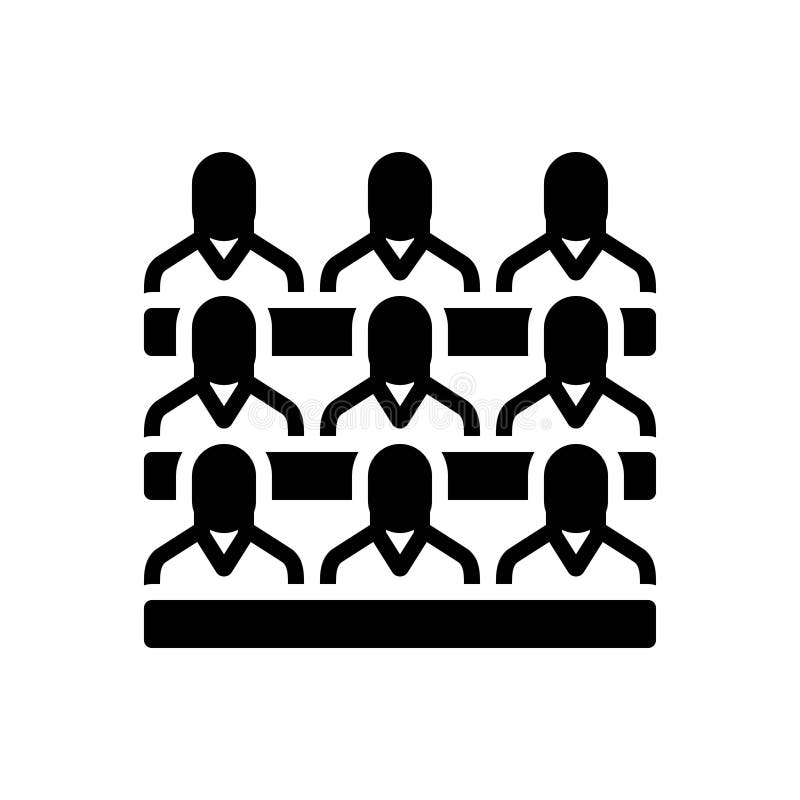 Black Solid Icon for Audience, Member and People Stock Illustration ...