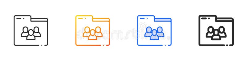 Audience Icon.Thin Linear, Gradient, Blue Stroke and Bold Style Design ...