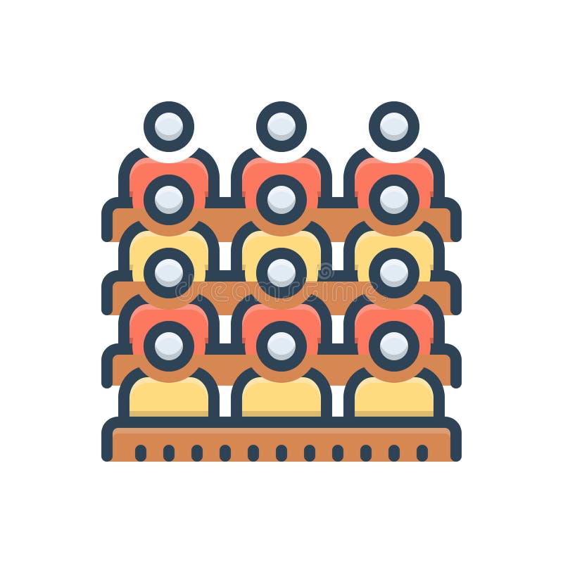 Color Illustration Icon for Audience, Viewer and Spectator Stock ...
