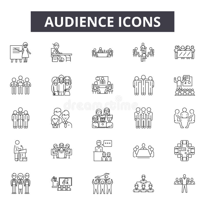 Audience Line Icons for Web and Mobile Design. Editable Stroke Signs ...