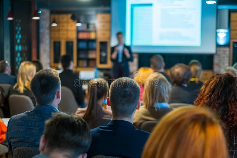 Lecturer On Class With Students In Lecture Hall Stock Image - Image of ...