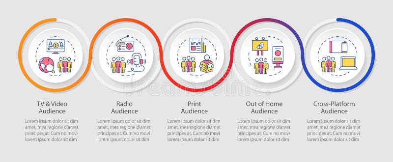 Audience Measurement Methods Infographics Circles Sequence Stock Vector ...