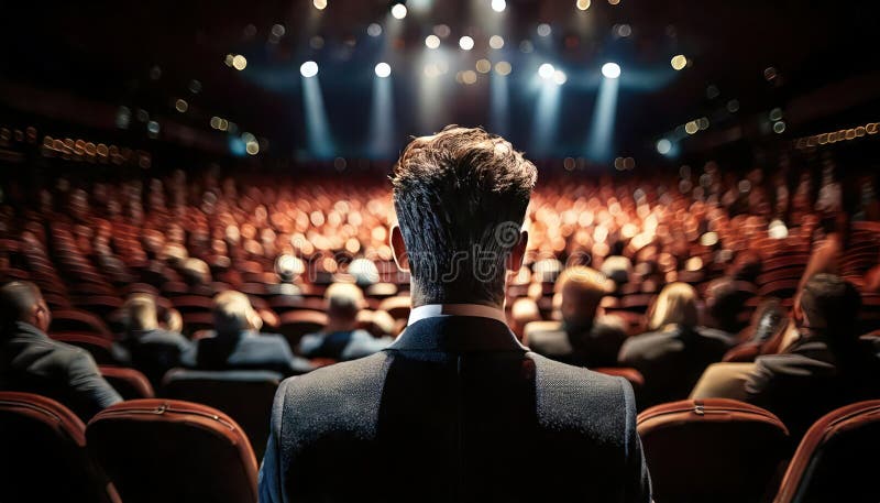 Back of Attendees in an Auditorium during a Concert Stock Illustration ...