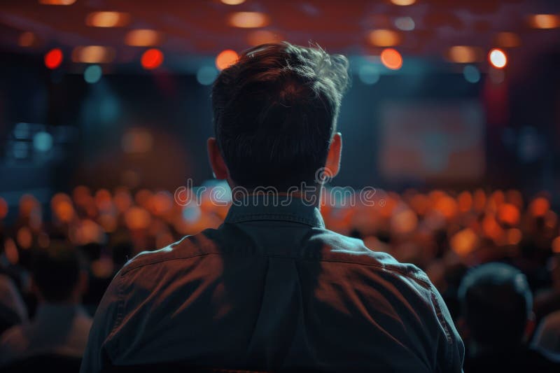 Audience Perspective View of a Speaker at a Conference Stock Photo ...