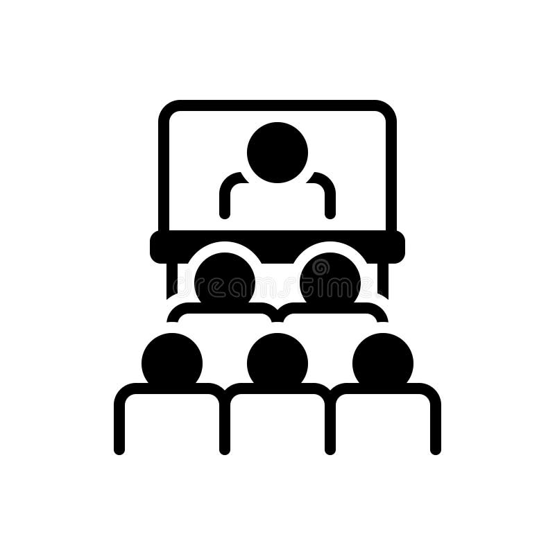 Black Solid Icon for Audience in Presentation of Business, People and ...