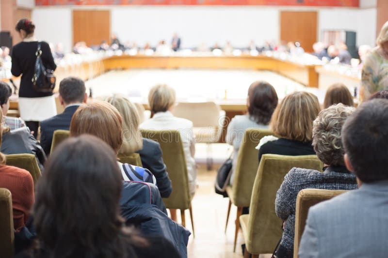 Attentive Listeners Look At Stage At Forum Small Business Editorial ...