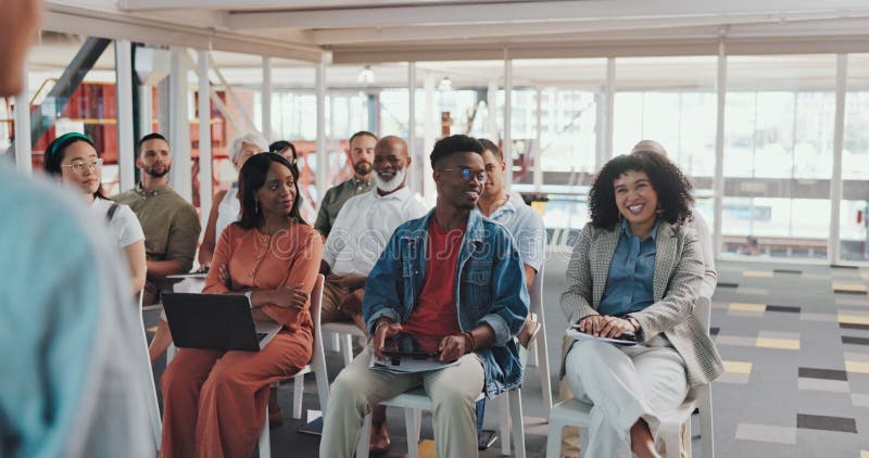 Audience, Question and Business People at a Corporate Seminar, Trade ...