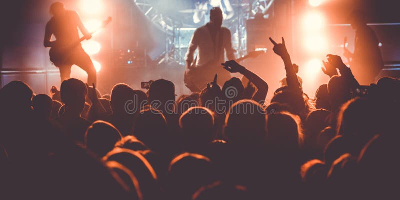 Audience on rock concert editorial stock photo. Image of people - 141651258