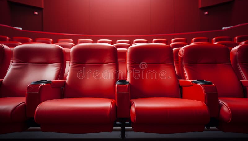 Audience in a Row, Comfortable Chairs, Watching a Movie Generated by AI ...