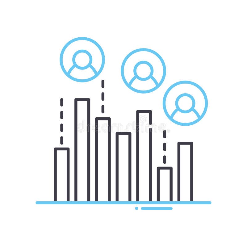 Audience Segments Line Icon, Outline Symbol, Vector Illustration ...