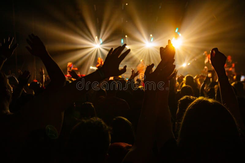 Audience Silhouette on the Concert Background Stock Photo - Image of ...