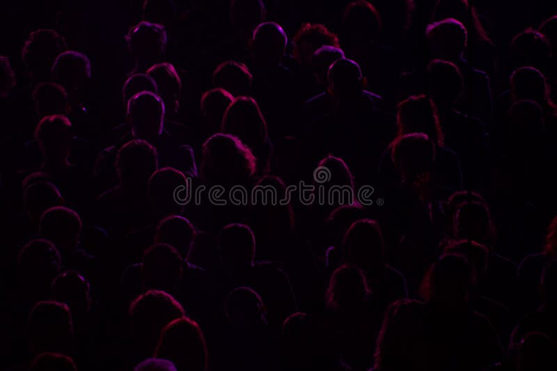 Audience Silhouette Crowd Public Spectacle Stock Image - Image of ...