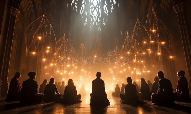 Audience Sitting on Floor in Front of Stage Stock Image - Image of ...