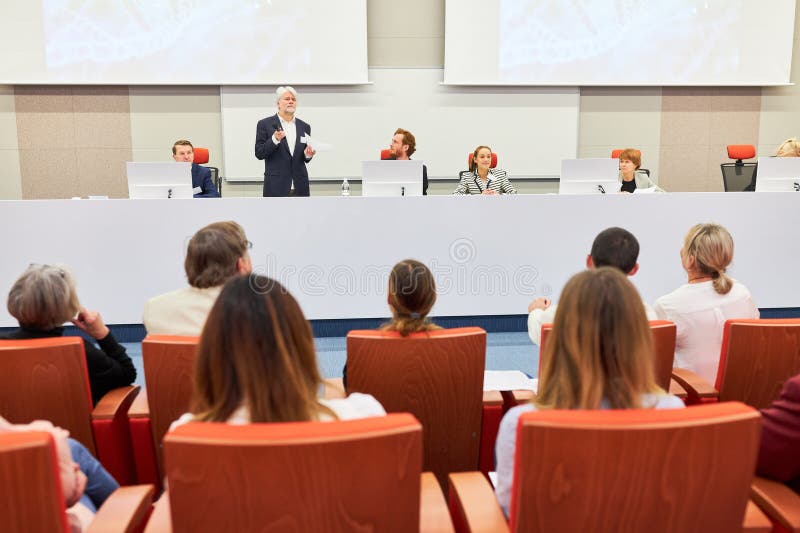 Audience Sitting in Front of Panel during Business Event Stock Photo ...