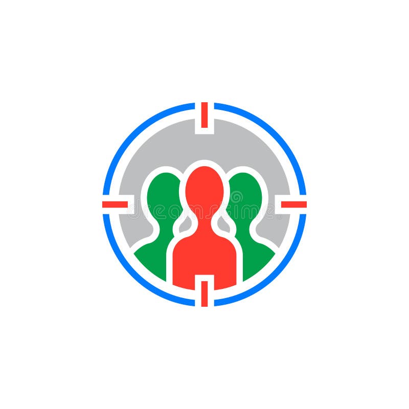 Audience Targeting Icon Vector, Filled Flat Sign, Solid Colorful Stock ...