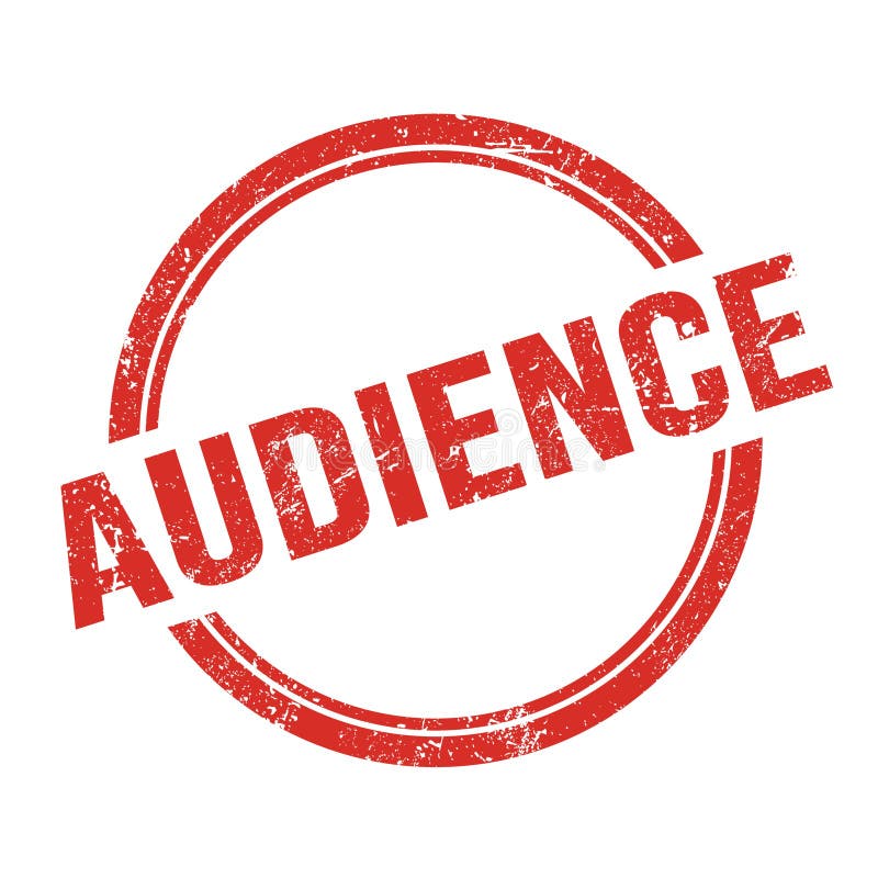 AUDIENCE Text Written on Red Grungy Round Stamp Stock Illustration ...