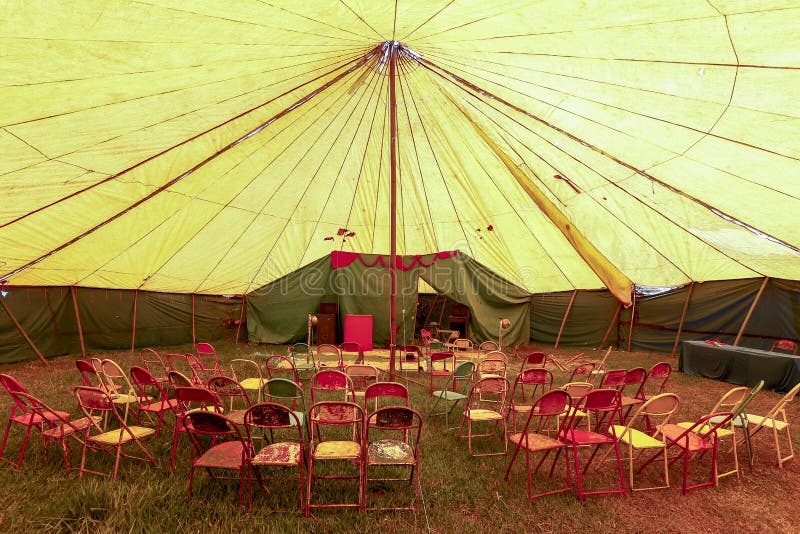Audience of Traveling Circus with Empty Chairs Stock Photo - Image of ...