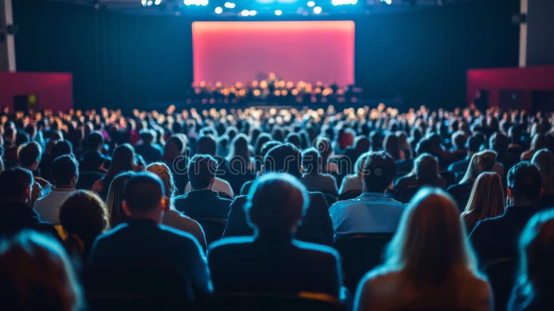 Audience Viewing a Stage Performance from Behind Stock Illustration ...
