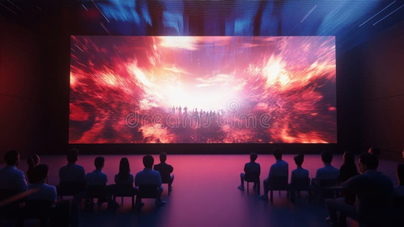 Audience Watching Interactive Metaverse Presentation Showing Abstract ...