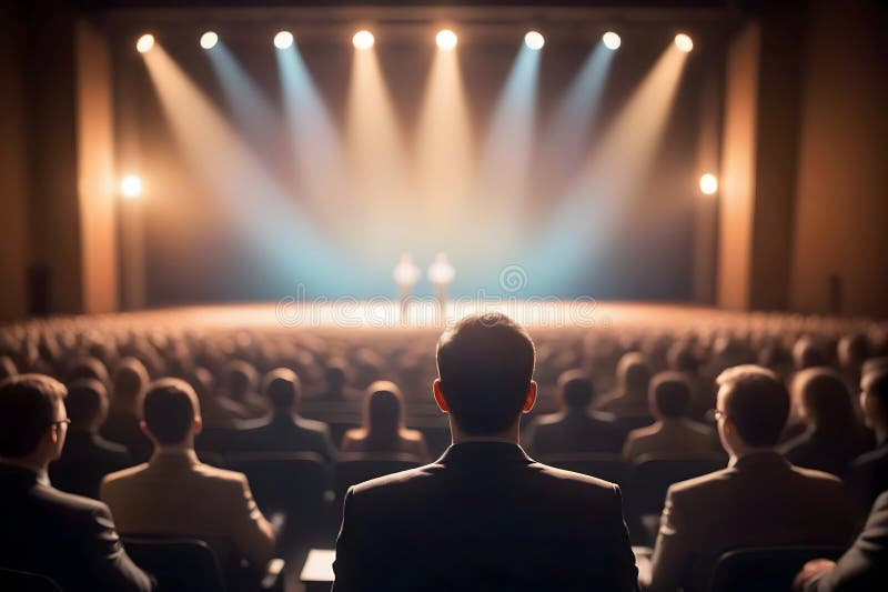 Audience Watching a Performance on Stage Stock Illustration ...