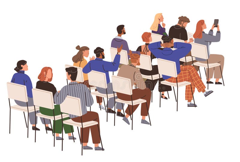 Audience Watching a Presentation or Event in a Seating Arrangement ...