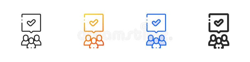 Audiences Icon.Thin Linear, Gradient, Blue Stroke and Bold Style Design ...