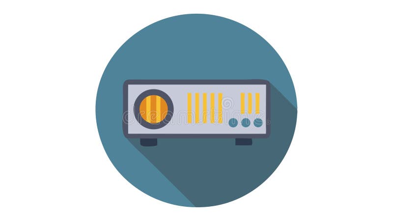 Audio Amplifier Receiver Front Panel Icon Vector, Vector Design ...