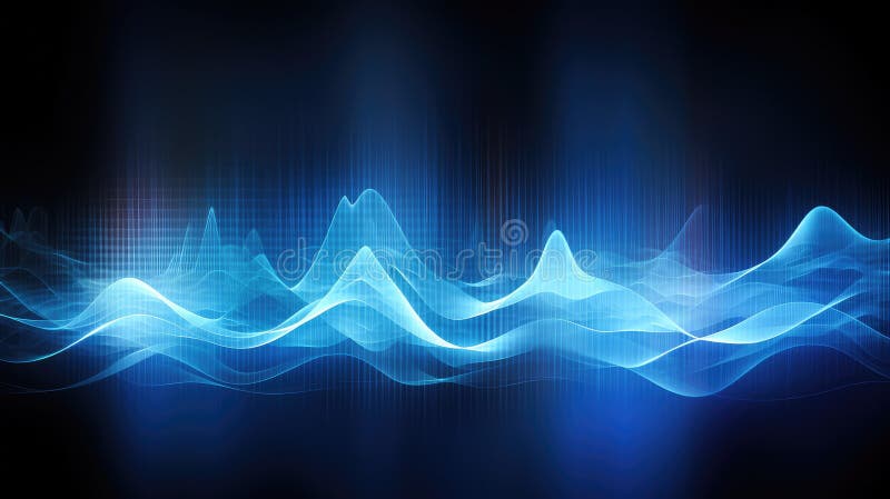 Audio blue sound wave stock illustration. Illustration of technology ...