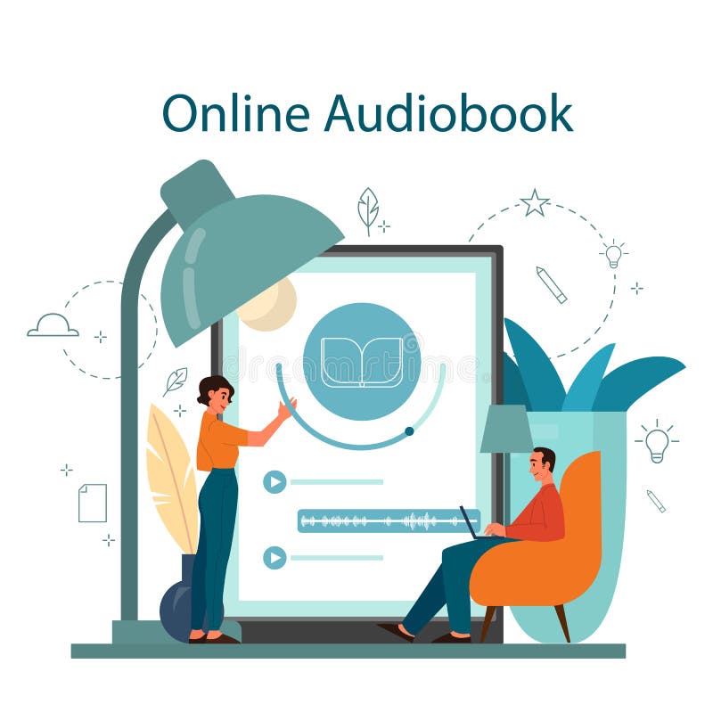 Audio Book Concept. Idea of Online Education and Knowledge Stock Vector ...