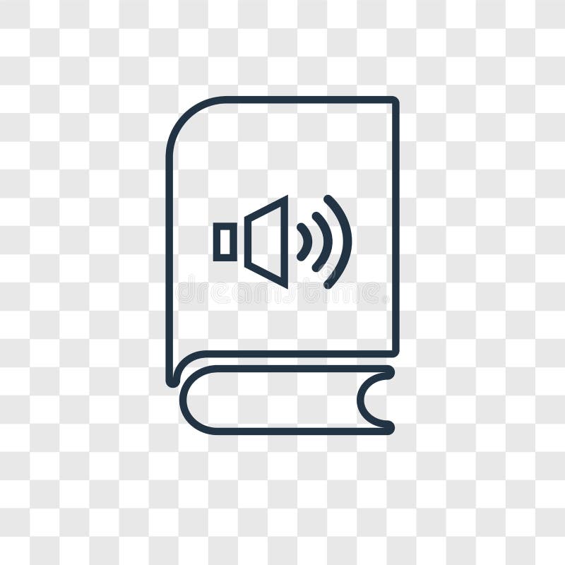 Audio Book Concept Vector Linear Icon Isolated on Transparent Ba Stock ...
