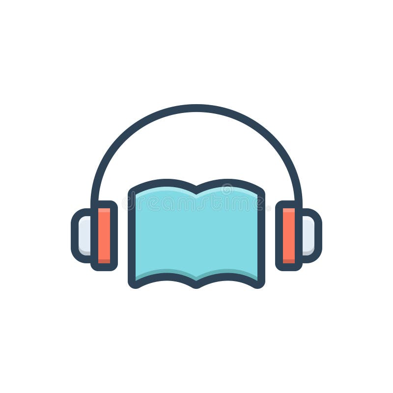 Color Illustration Icon for Audio Book, Book and Listen Stock ...