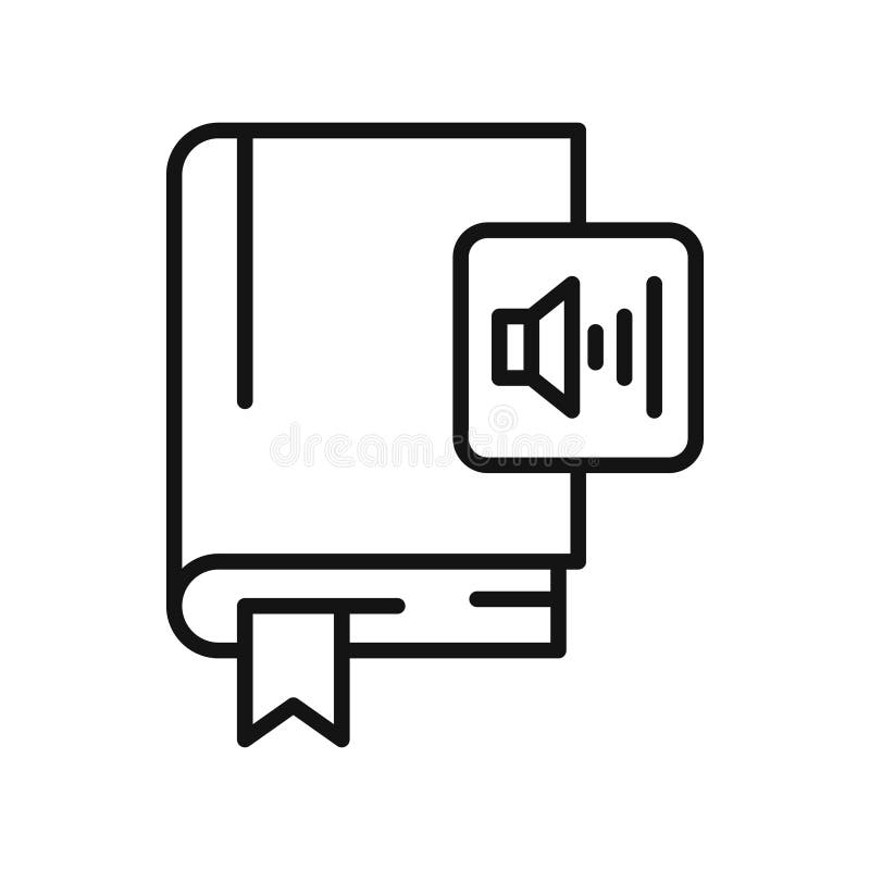Audio Book Icon Black and White Illustration Stock Vector ...