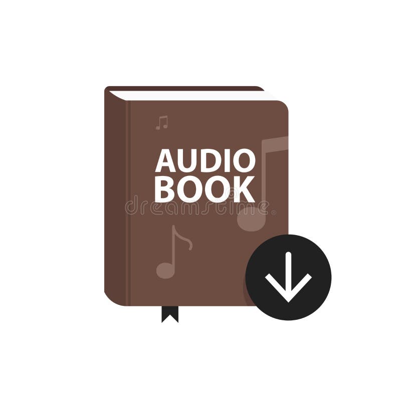 Audio Book Icon with Download Arrow Button. Online Digital Library ...