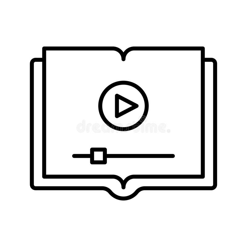 Audio Book Icon. Play Button and Book. Online Learning Concept Stock ...